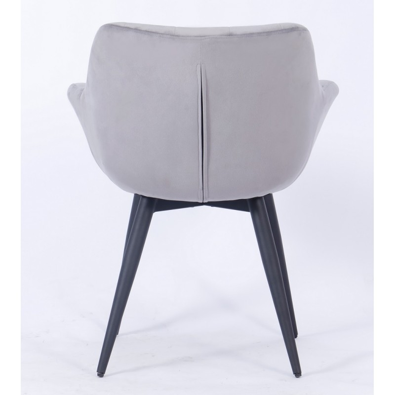 Sillón FLABELO, metal, tapizado velvet 19 gris