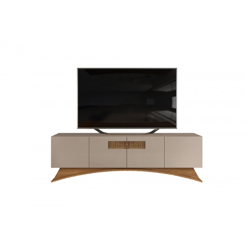 Mueble MARTINA TV, multiusos, 4 puertas, madera, gris con roble, 180 ...